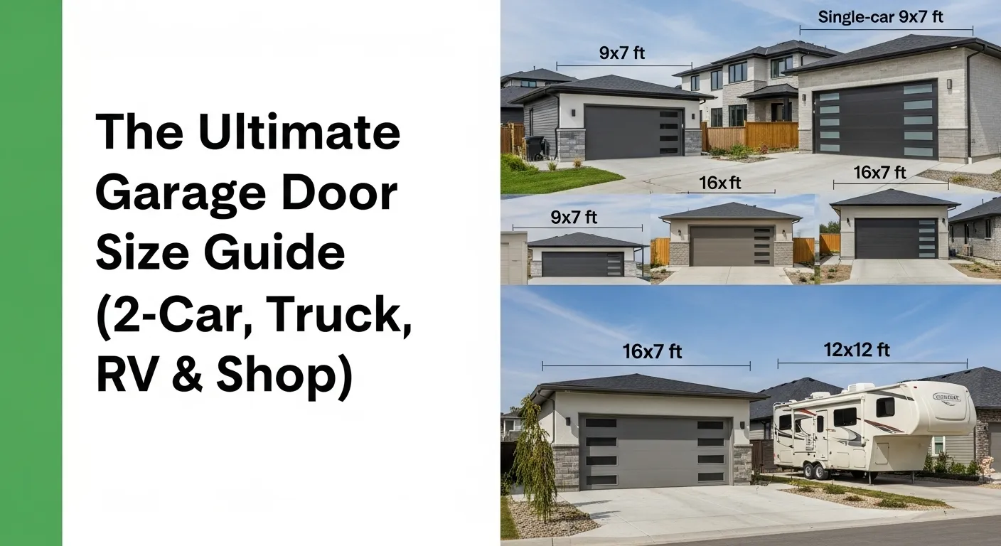 Garage Door Sizes Guide 2025: 2-Car, Truck, RV & Shop